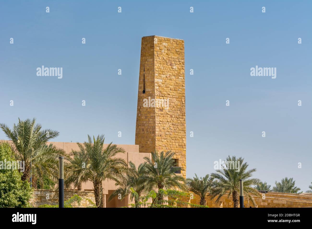 Palm trees and buildings of Diraiyah, also as Dereyeh and Dariyya, a ...