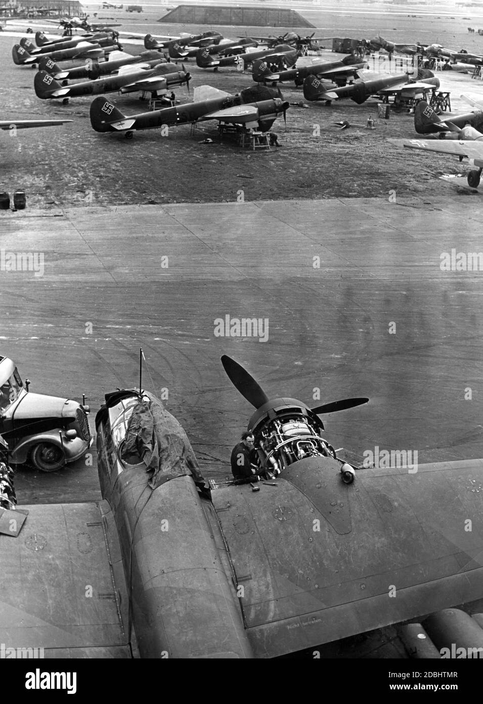Junkers Ju 88 dive fighters are awaiting inspection Stock Photo - Alamy
