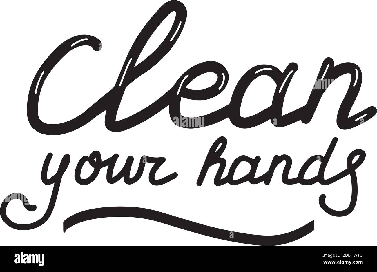 Clean your hands, Coronavirus, quarantine, covid-19 set calligraphy ...