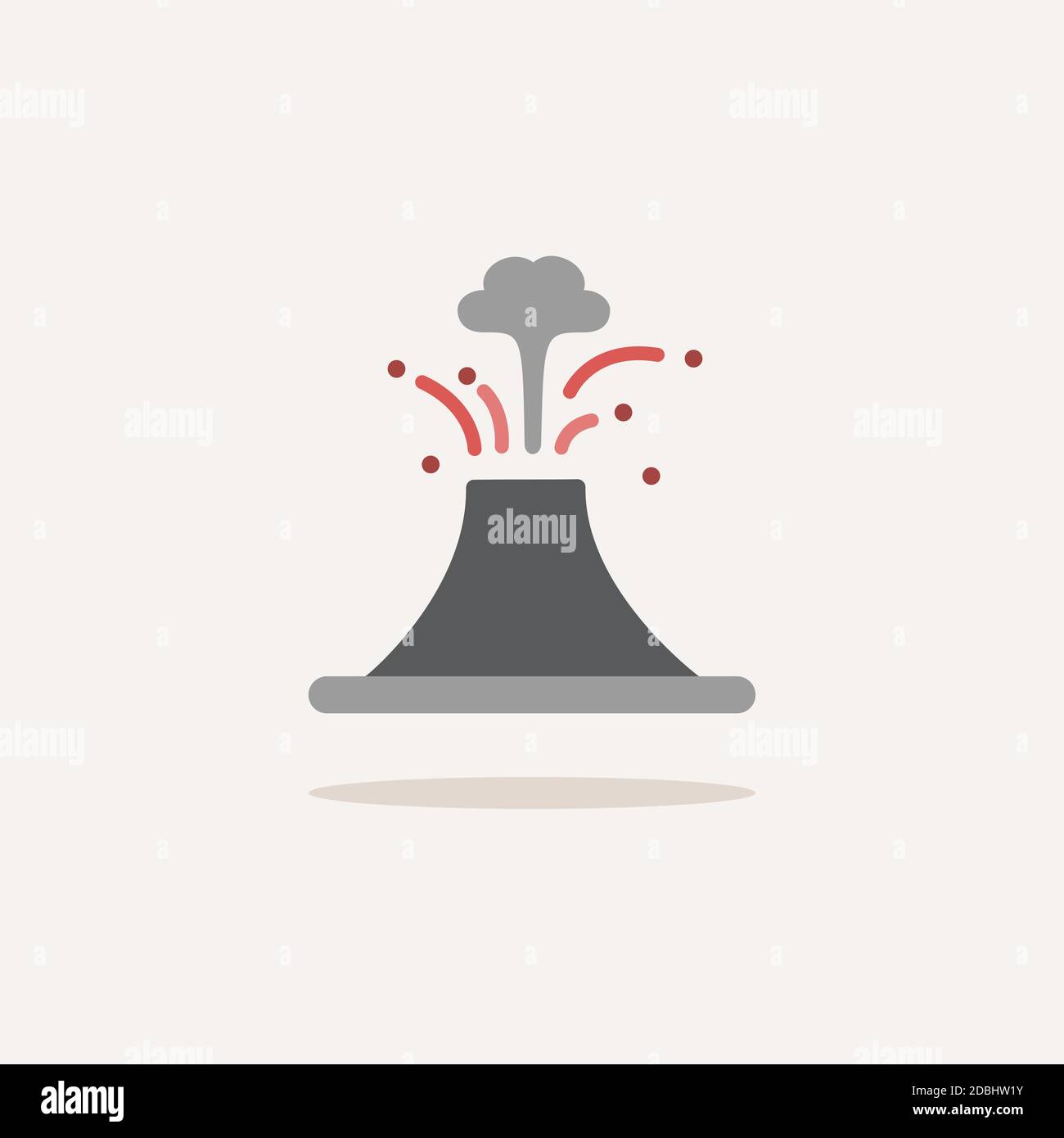 Volcano. Color icon with shadow. Weather glyph vector illustration ...