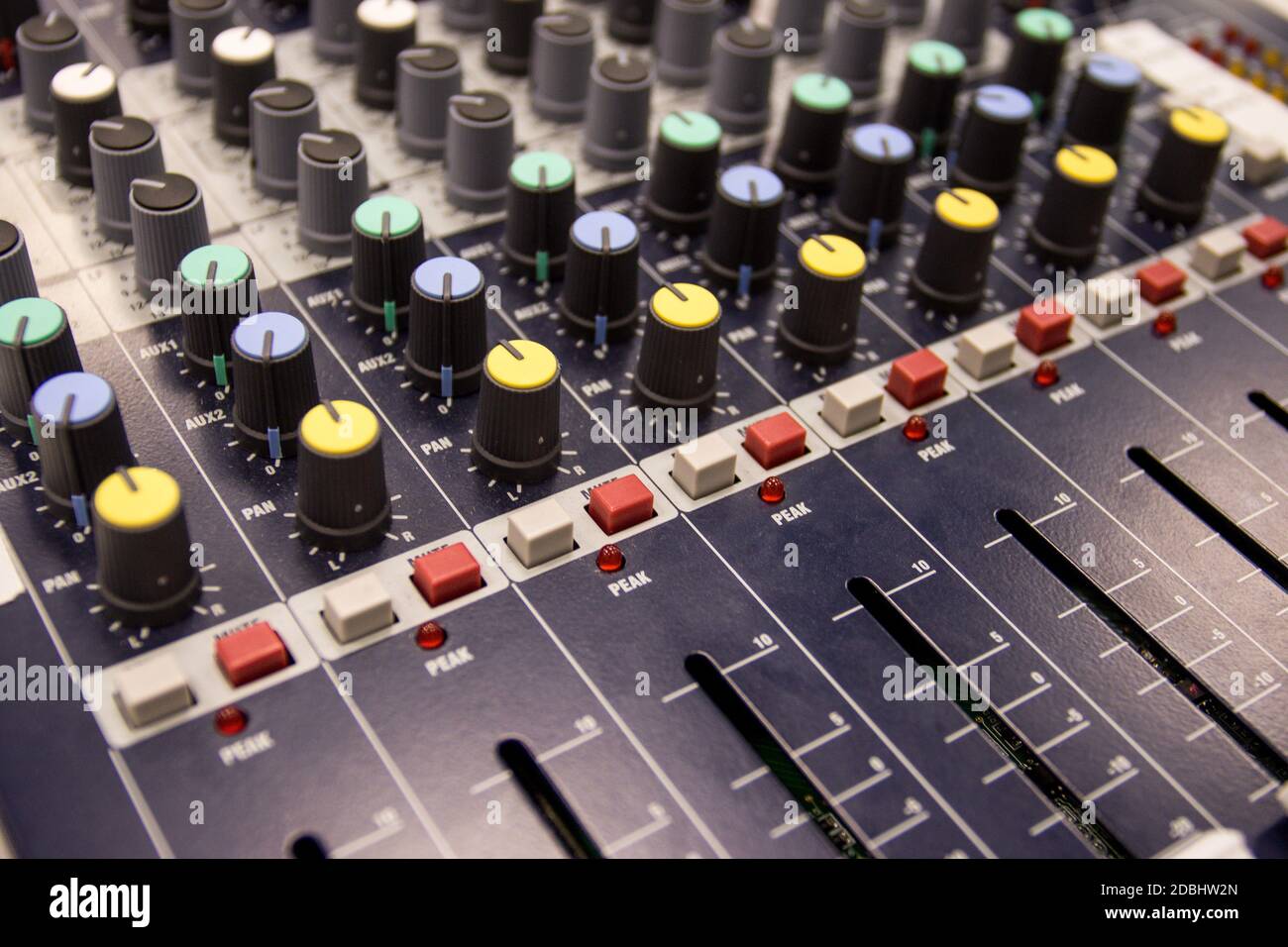 Sound console during live online broadcast Stock Photo - Alamy