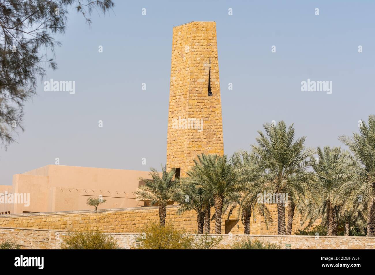 Palm trees and buildings of Diraiyah, also as Dereyeh and Dariyya, a ...