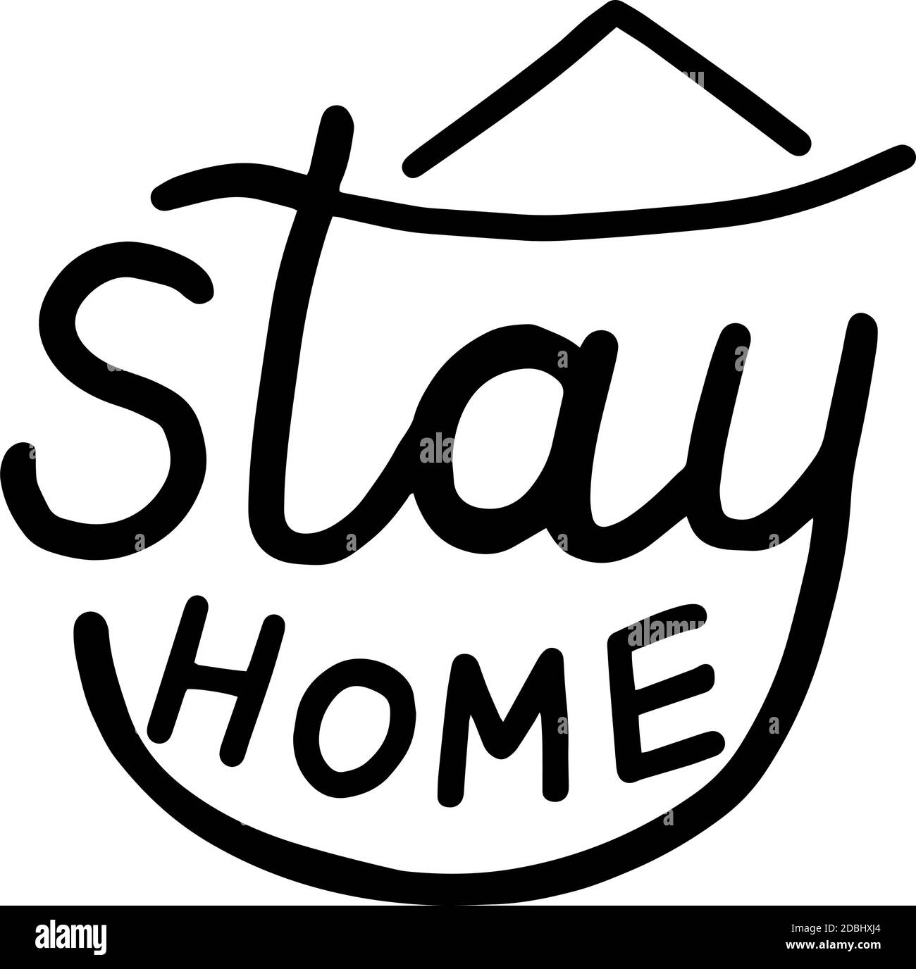 Stay home calligraphy lettering vector eps illustration Stock Vector ...