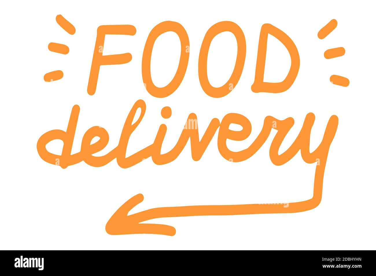 Food delivery, lettering calligraphy illustration. Safe delivery ...