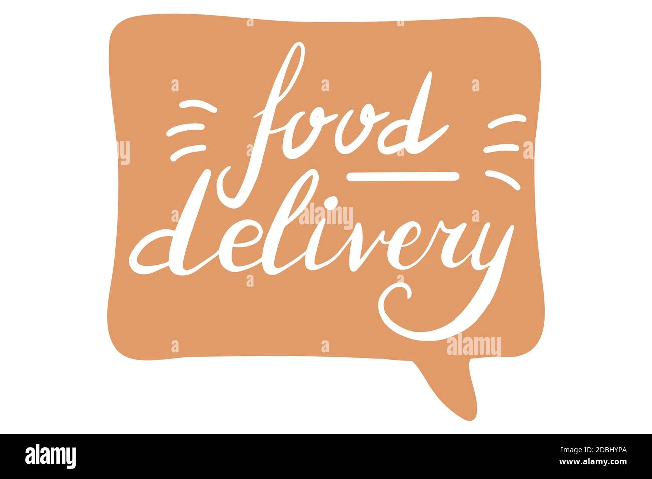Food delivery, lettering calligraphy illustration. Safe delivery ...