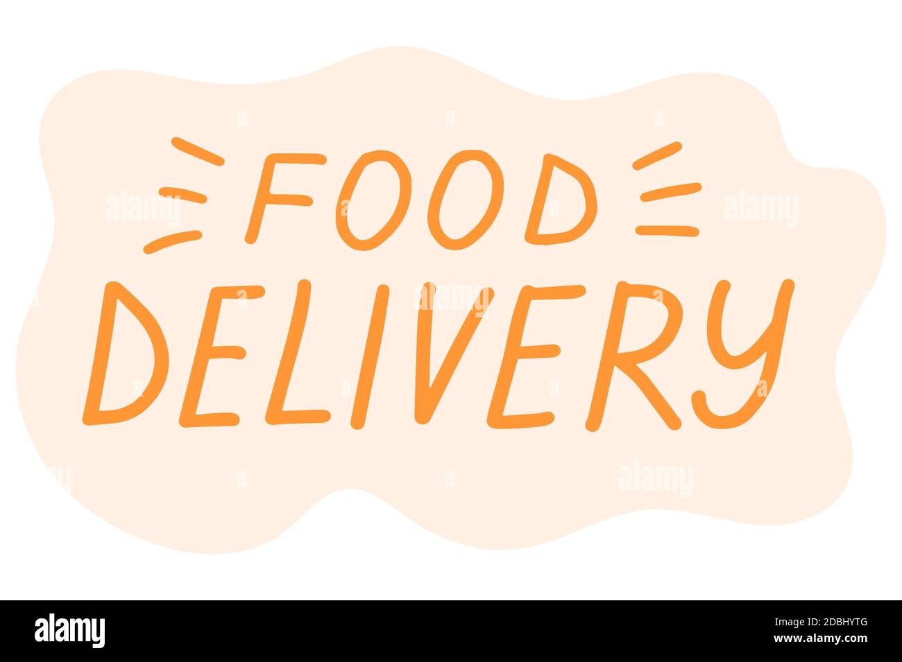 Food delivery, lettering calligraphy illustration. Safe delivery ...