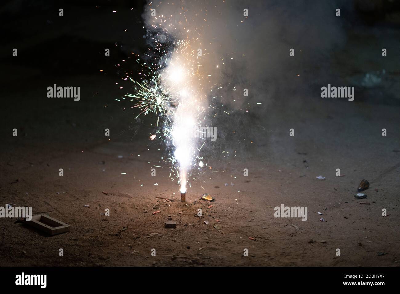 fire of cracker explosion on black background Stock Photo - Alamy