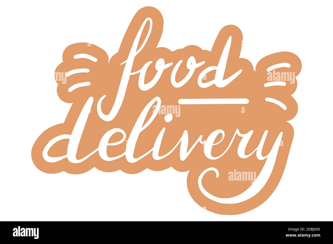 Food delivery, lettering calligraphy illustration. Safe delivery ...