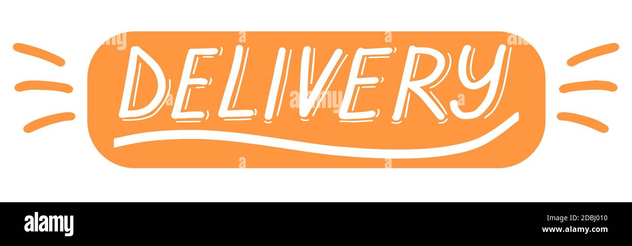 Delivery lettering calligraphy illustration. Safe delivery. Vector eps ...