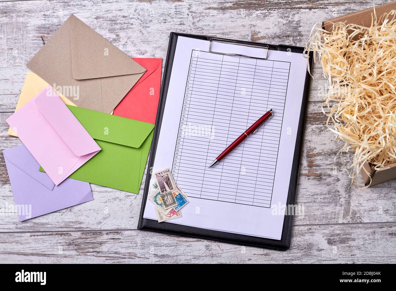 Composition of postal items Stock Photo - Alamy