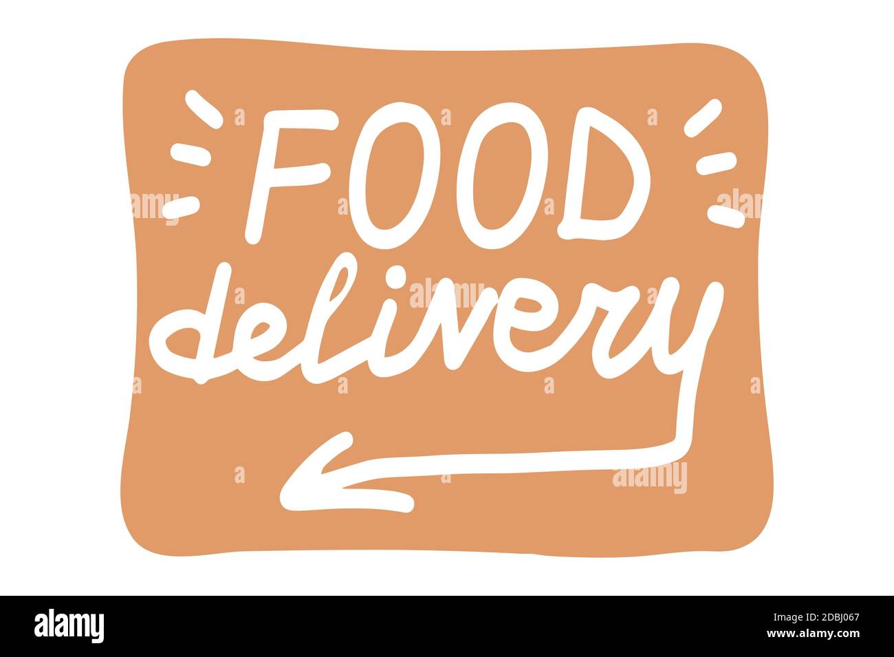 Food delivery, lettering calligraphy illustration. Safe delivery ...