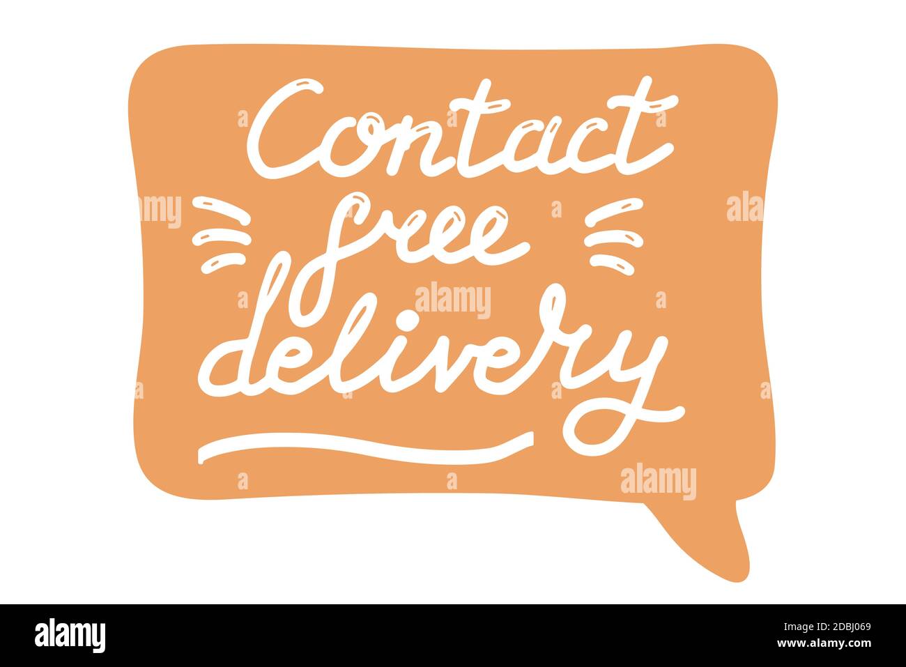 Contact free delivery lettering calligraphy illustration. Safe delivery ...