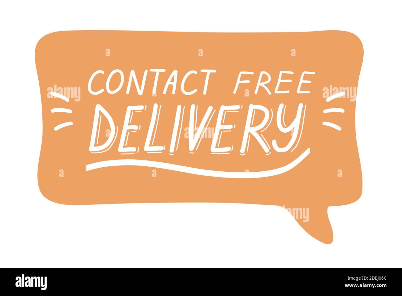 Contact free delivery lettering calligraphy illustration. Safe delivery ...