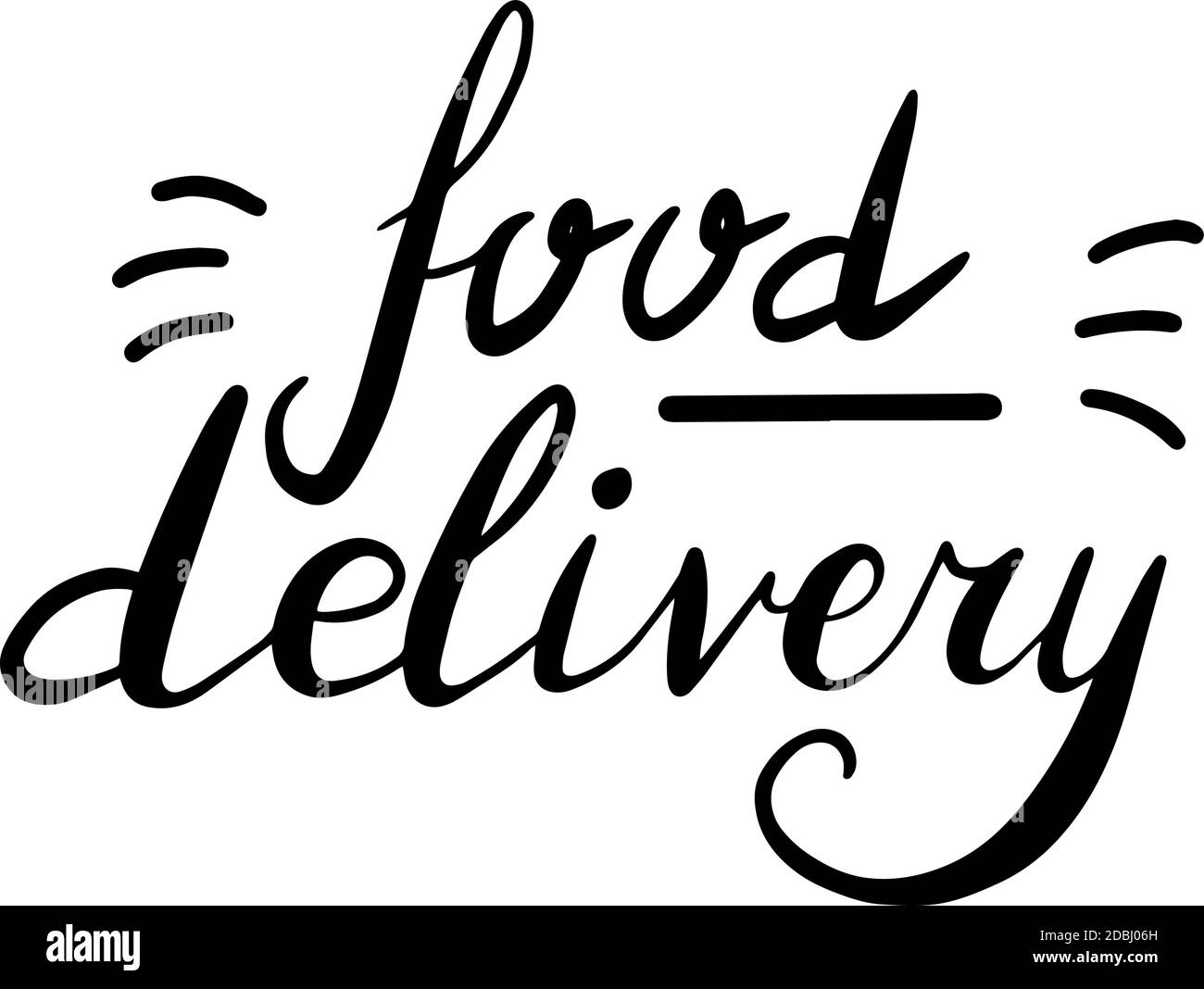 Food delivery calligraphy lettering vector eps illustration for ...