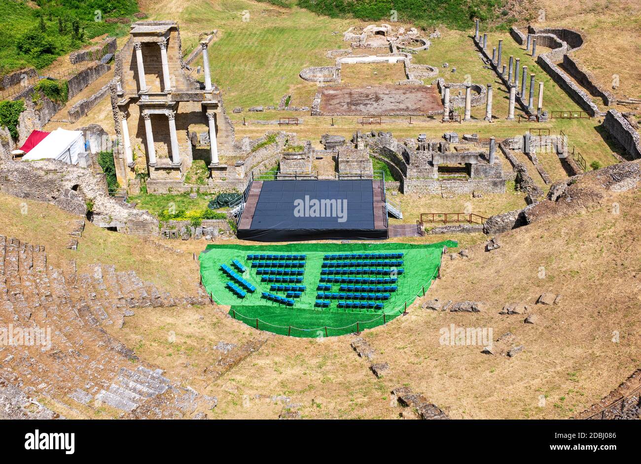 Italy, Volterra, the Roman amphitheatre ruins Stock Photo - Alamy