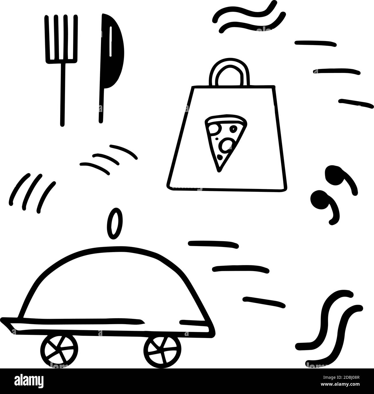 Food delivery calligraphy lettering vector eps illustration for ...