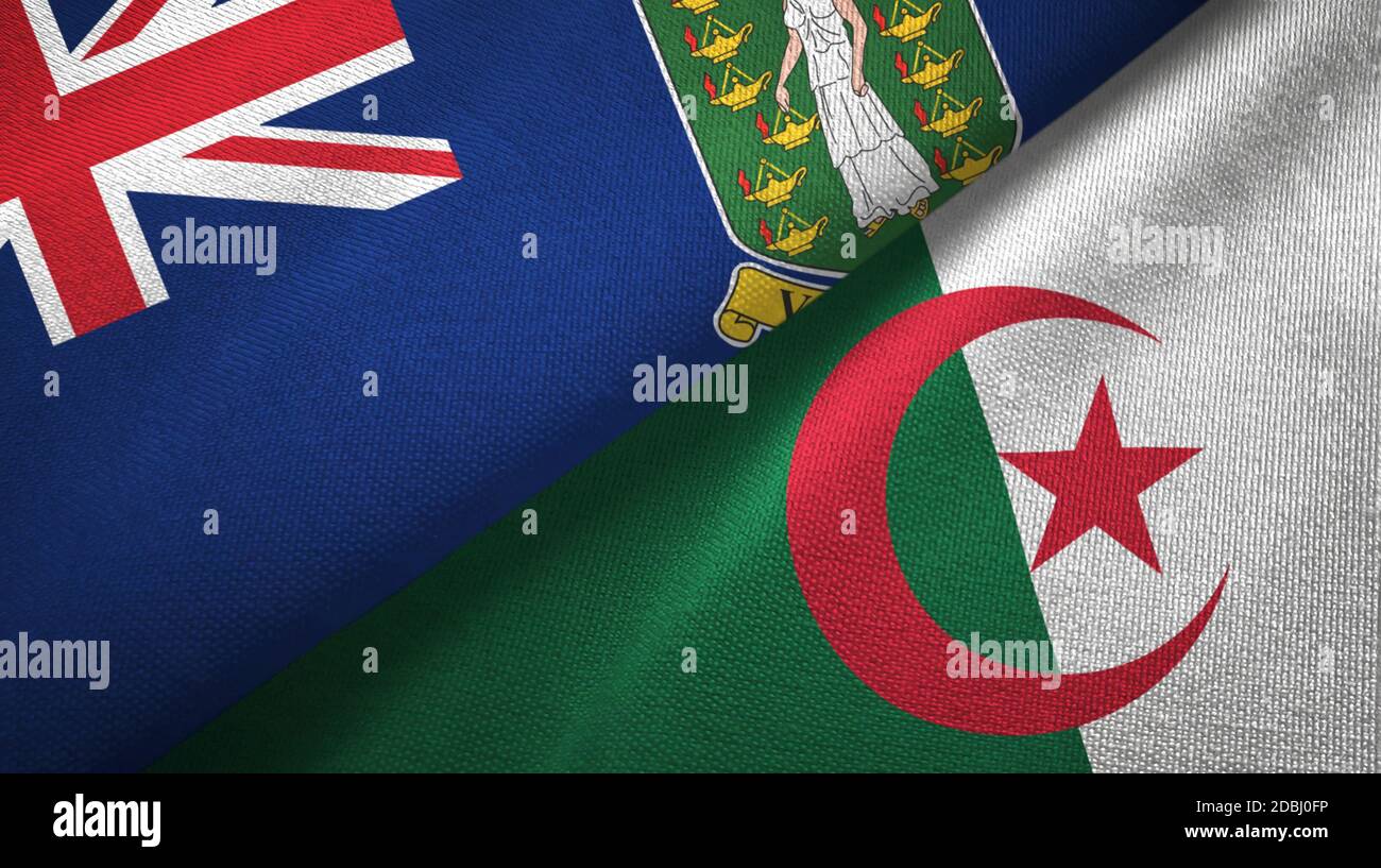Virgin Islands British UK and Algeria two flags Stock Photo - Alamy