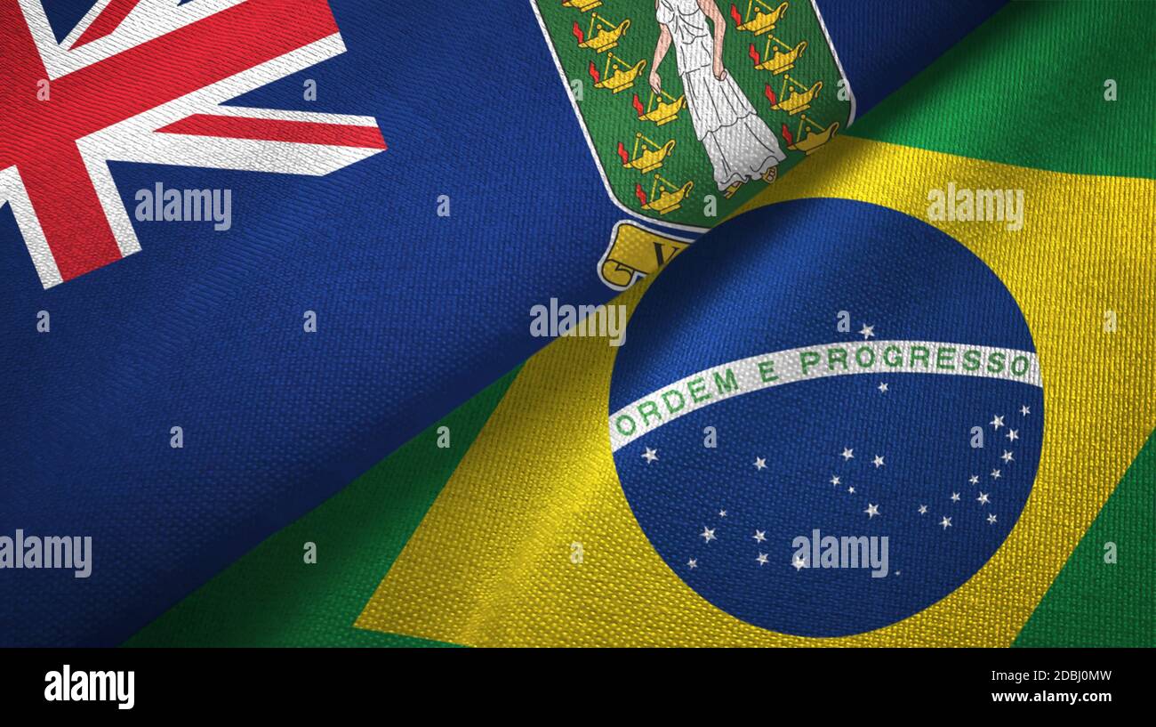Virgin Islands British UK and Brazil two flags Stock Photo - Alamy