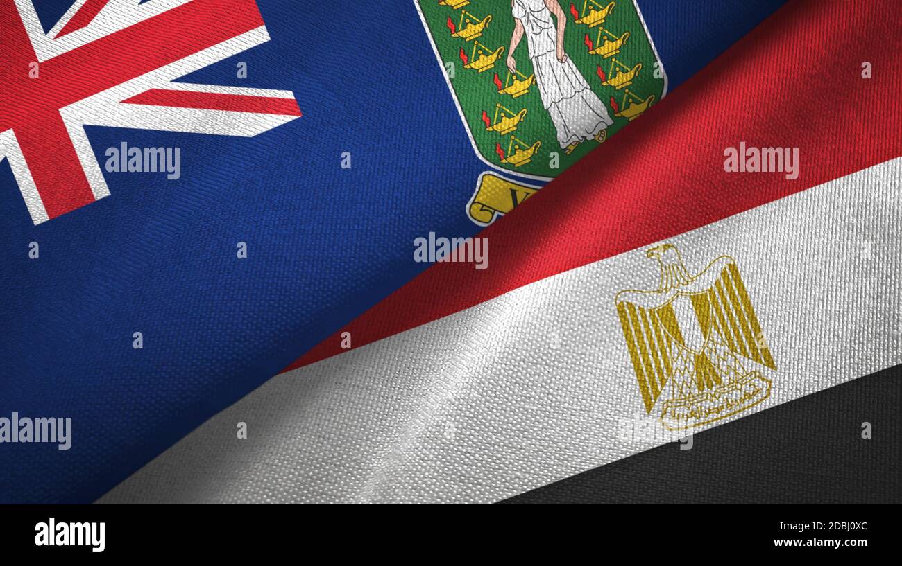 Virgin Islands British UK and Egypt two flags Stock Photo - Alamy
