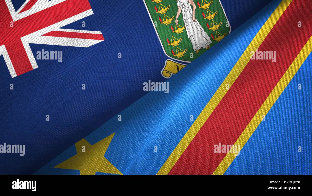 Virgin Islands British UK and Congo Democratic Republic two flags Stock ...