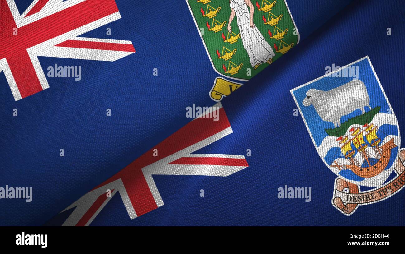 Virgin Islands British UK and Falkland Islands two flags Stock Photo ...