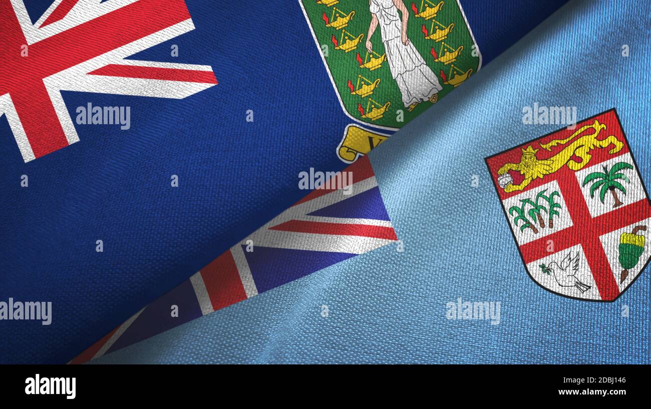Virgin Islands British UK and Fiji two flags Stock Photo - Alamy