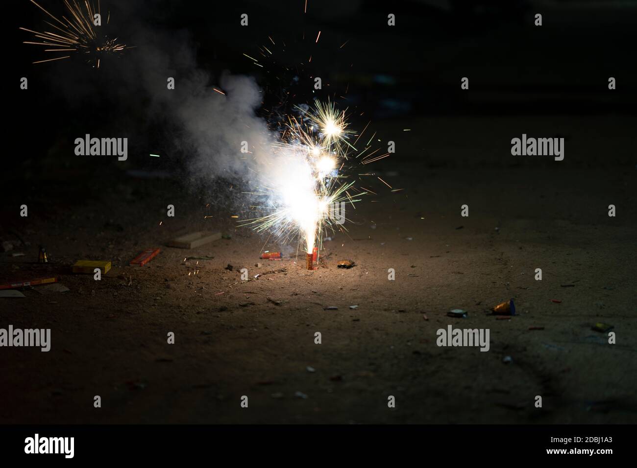 fire of cracker explosion on black background Stock Photo - Alamy