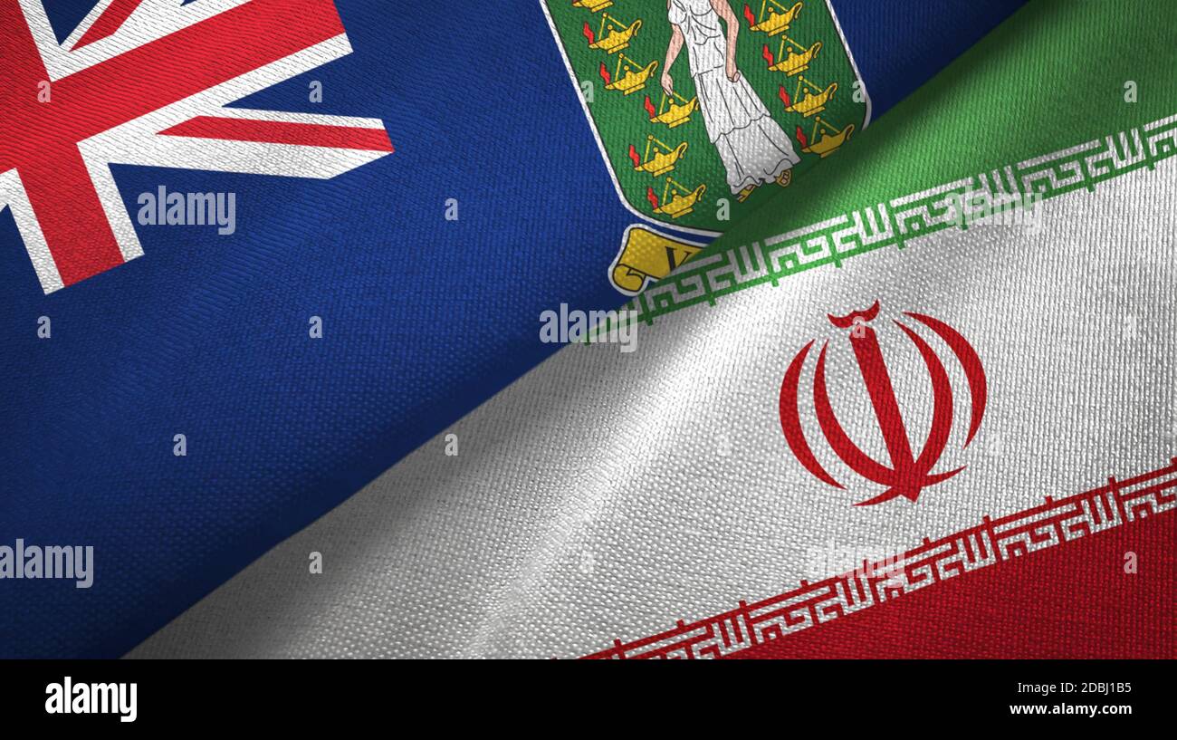 Virgin Islands British UK and Iran two flags Stock Photo - Alamy