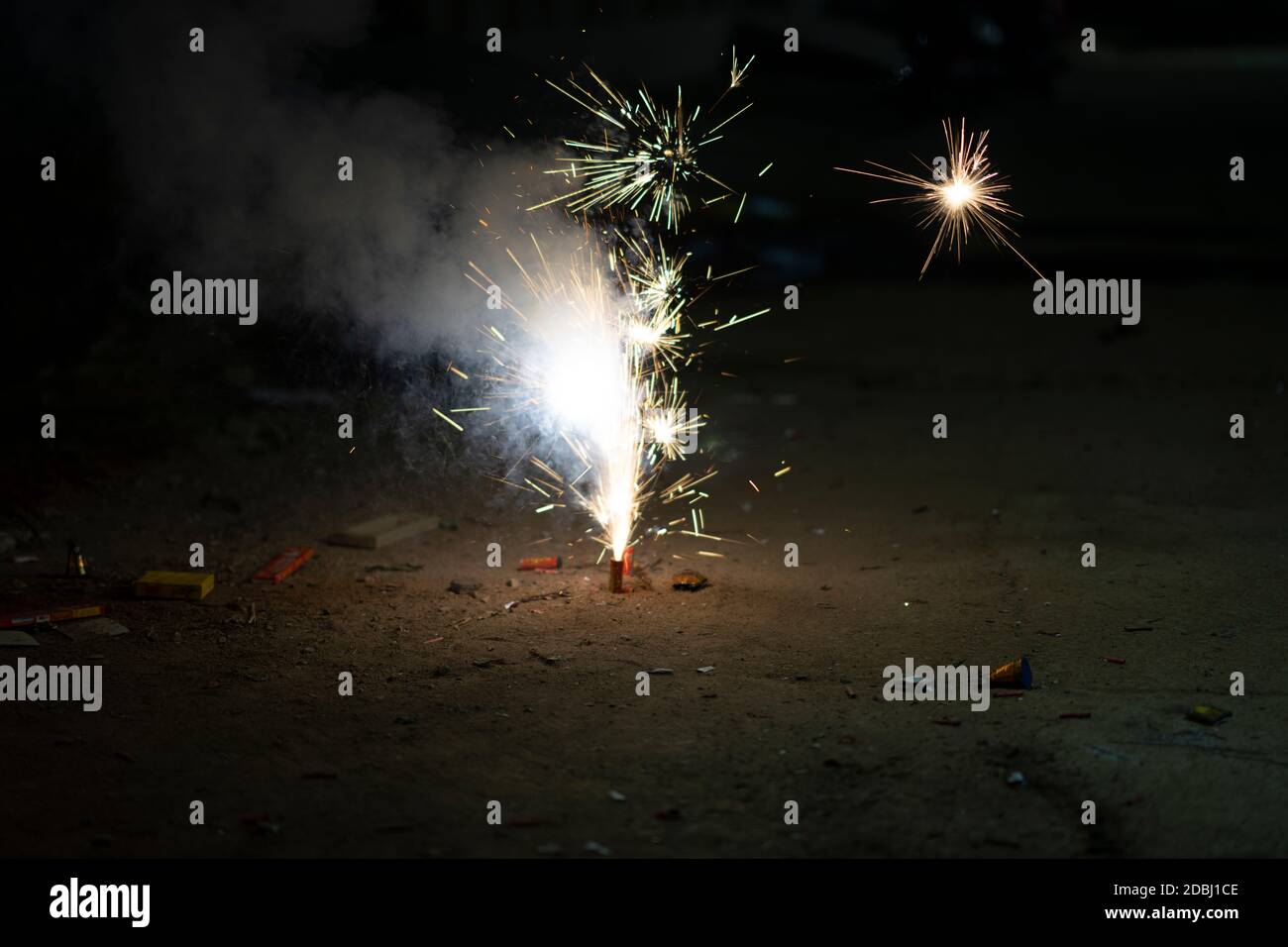 fire of cracker explosion on black background Stock Photo - Alamy