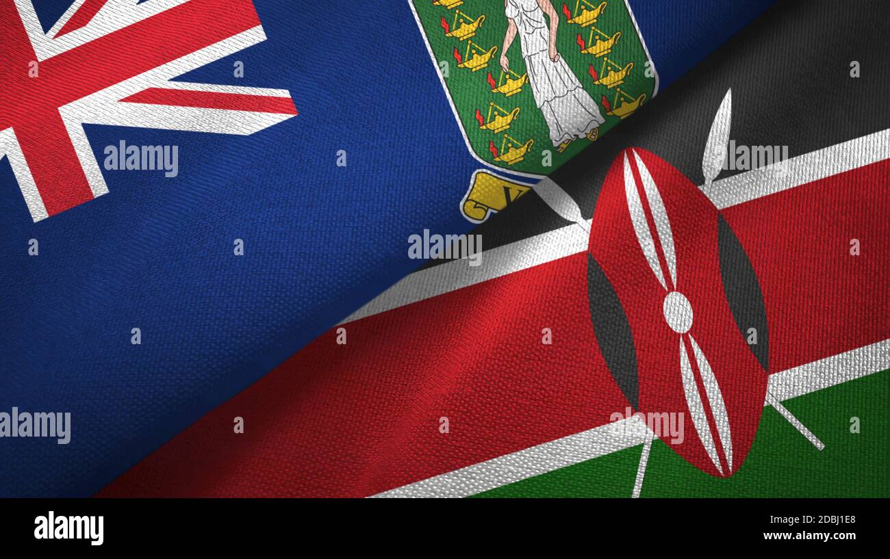 Virgin Islands British UK and Kenya two flags Stock Photo - Alamy