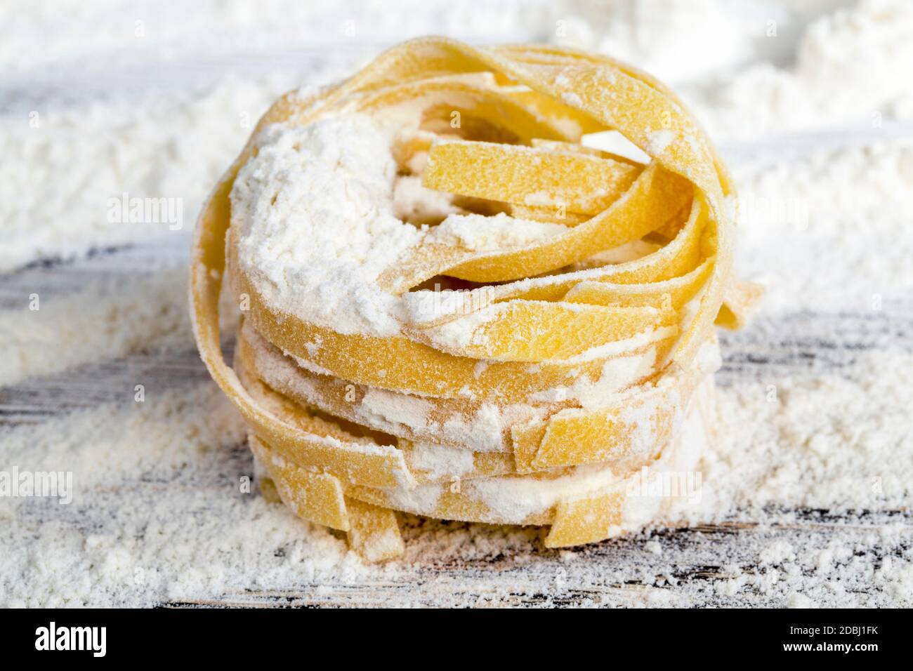 flying on the background of black white wheat flour during the ...