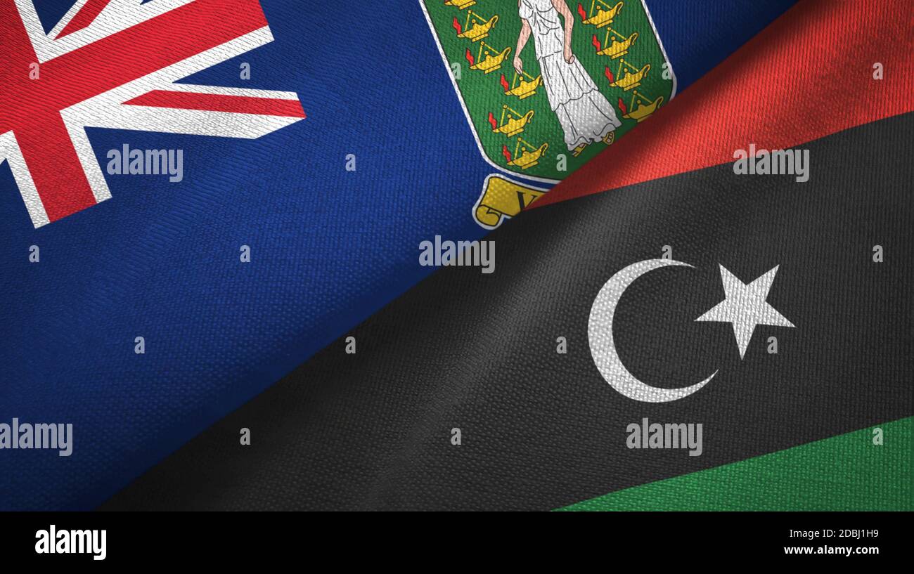Virgin Islands British UK and Libya two flags Stock Photo - Alamy
