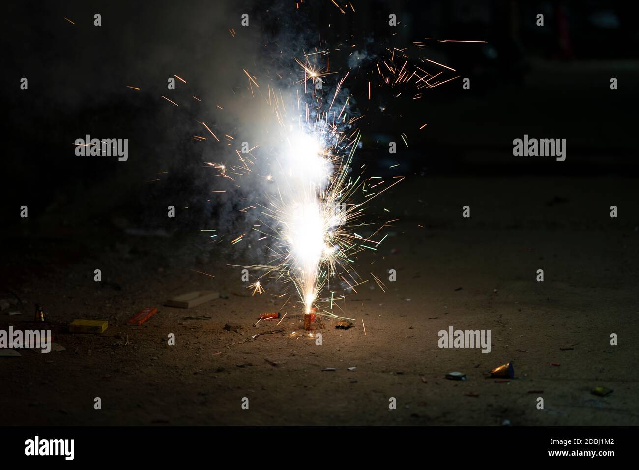 fire of cracker explosion on black background Stock Photo - Alamy