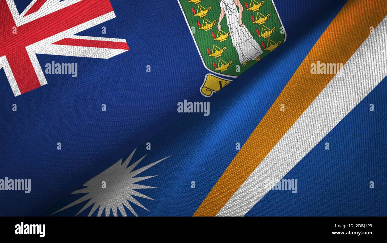 Virgin Islands British UK and Marshall Islands two flags Stock Photo ...