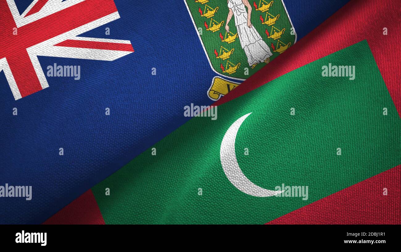 Virgin Islands British UK and Maldives two flags Stock Photo - Alamy