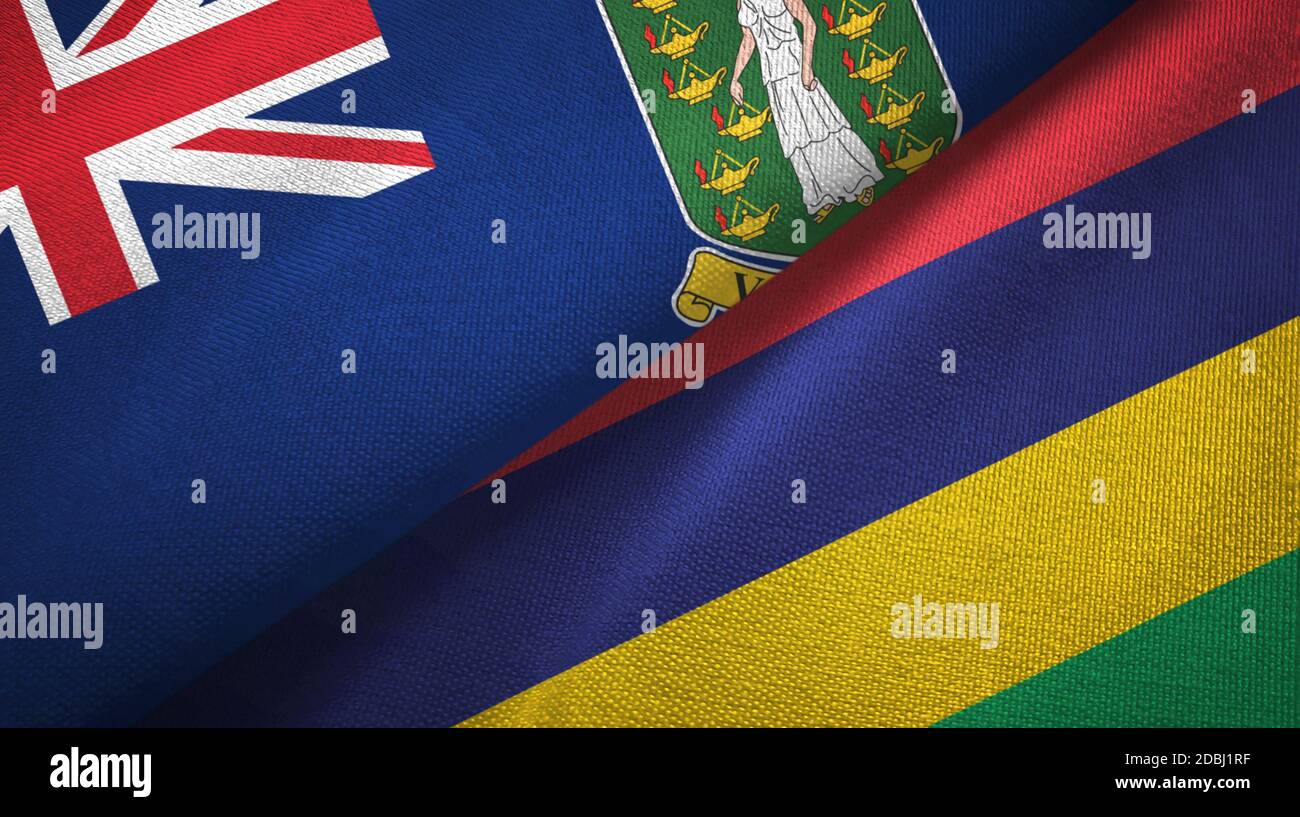 Virgin Islands British UK and Mauritius two flags Stock Photo - Alamy
