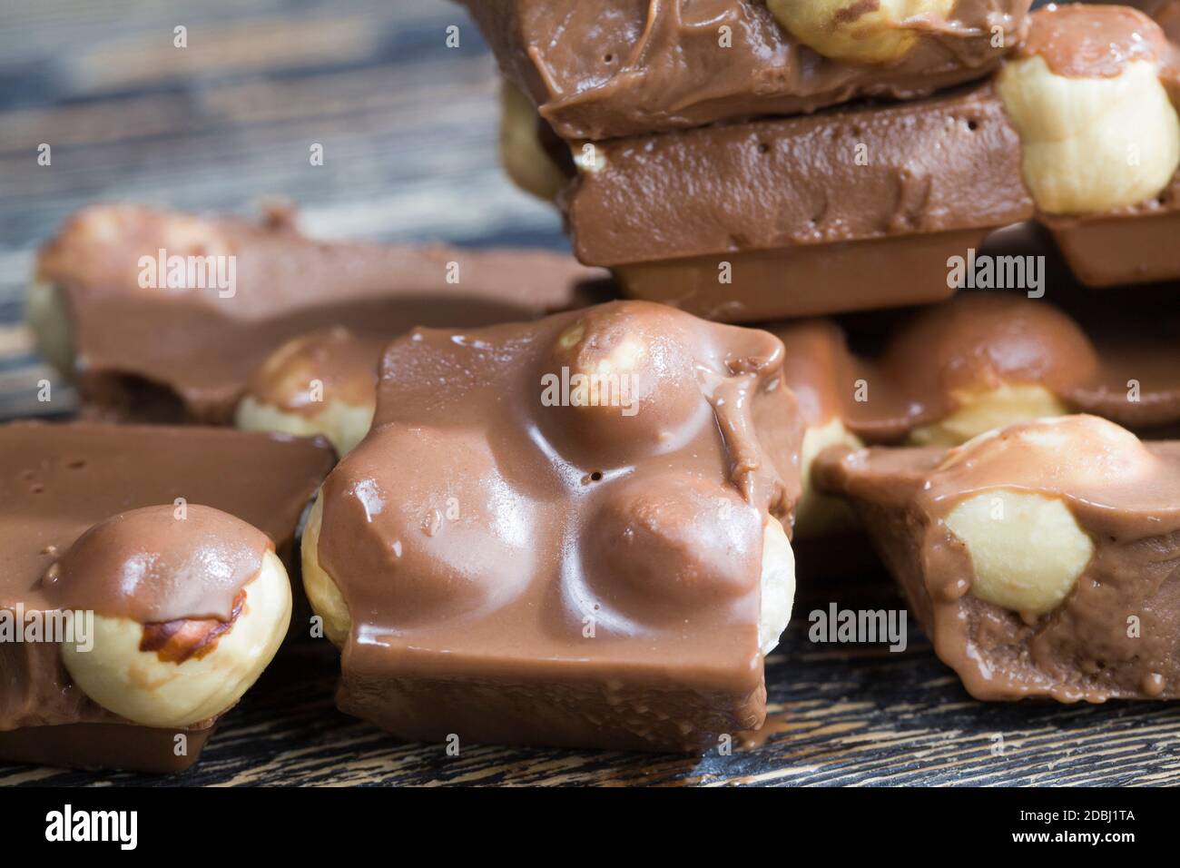 large hazelnuts with milk chocolate, combined mixed sweets Stock Photo ...