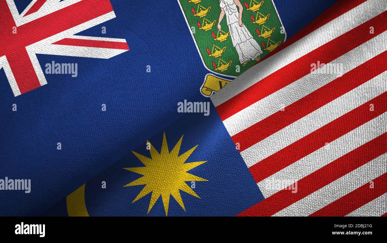 Virgin Islands British UK and Malaysia two flags Stock Photo - Alamy