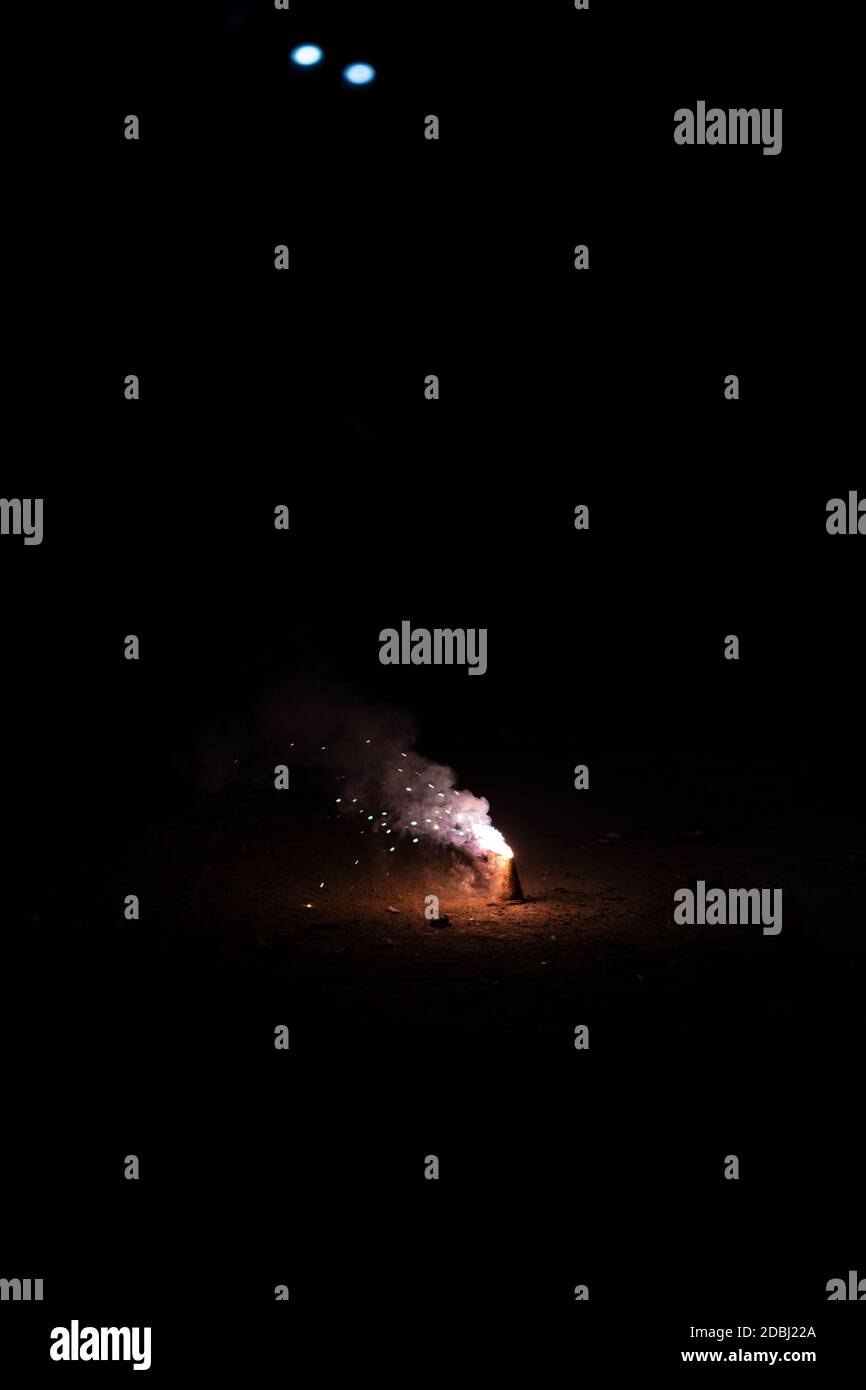 fire of cracker explosion on black background Stock Photo - Alamy