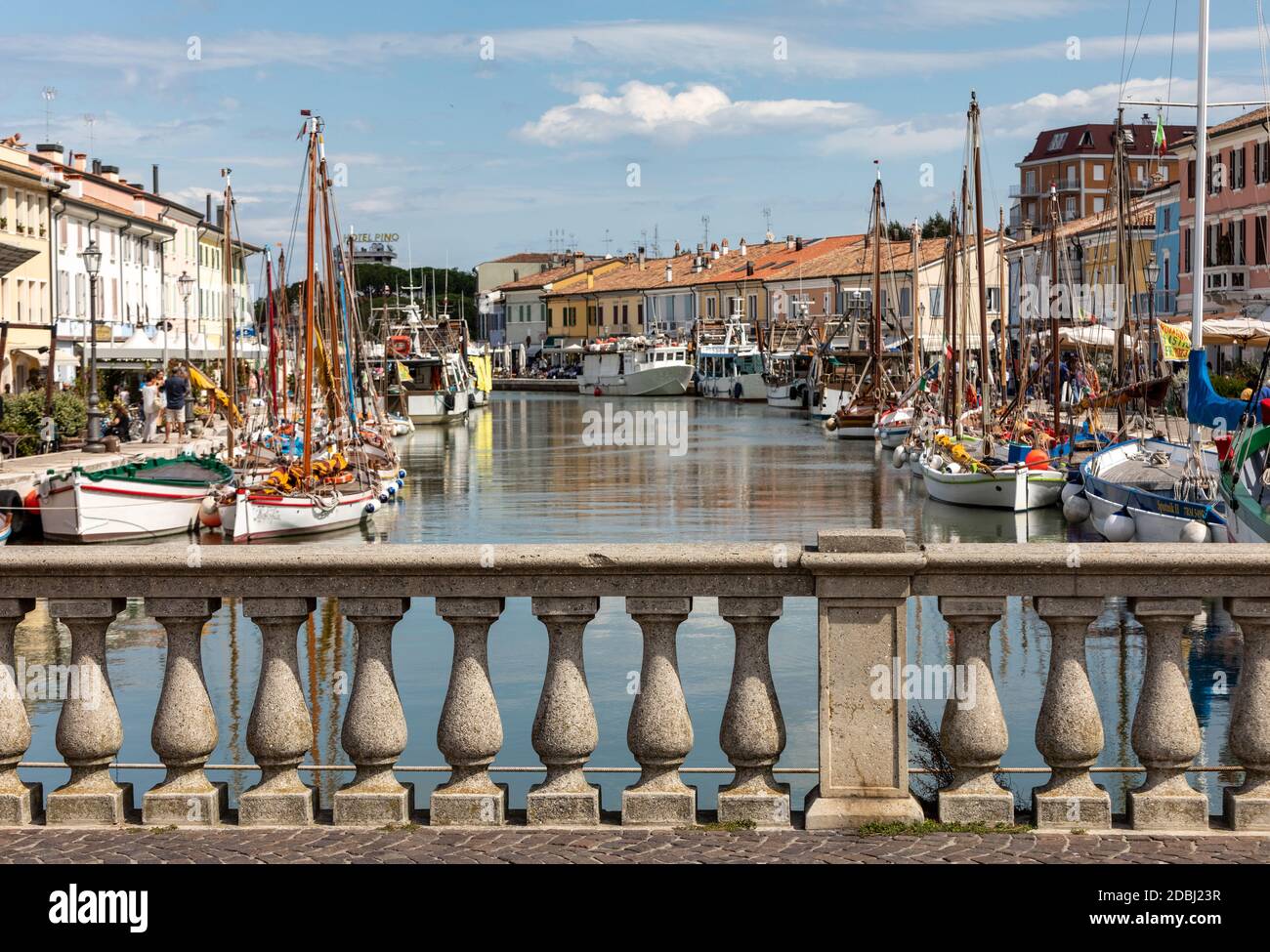 Cesenatico, Emilia Romagna, Italy - Sept 8 2019: The port canal ...