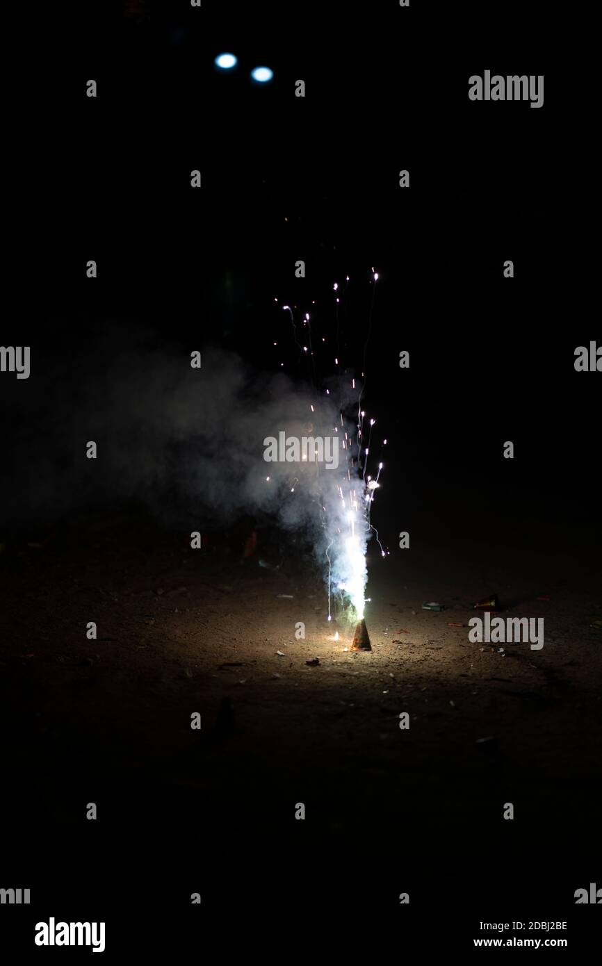 fire of cracker explosion on black background Stock Photo - Alamy