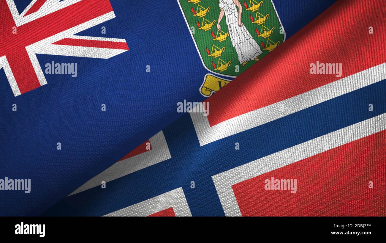 Virgin Islands British UK and Norway two flags Stock Photo - Alamy