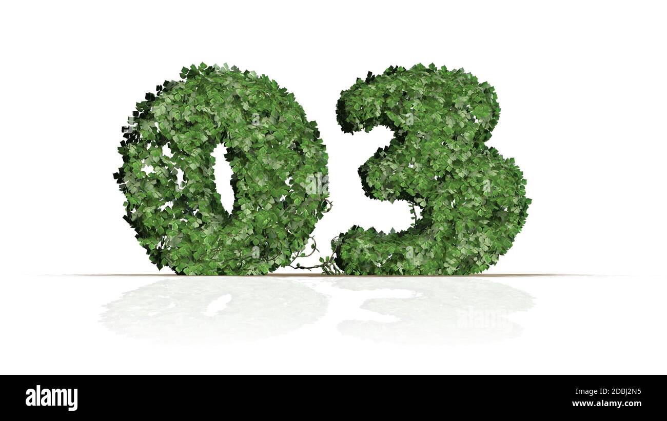 Number 03 created of green ivy leaves - isolated on a white background ...