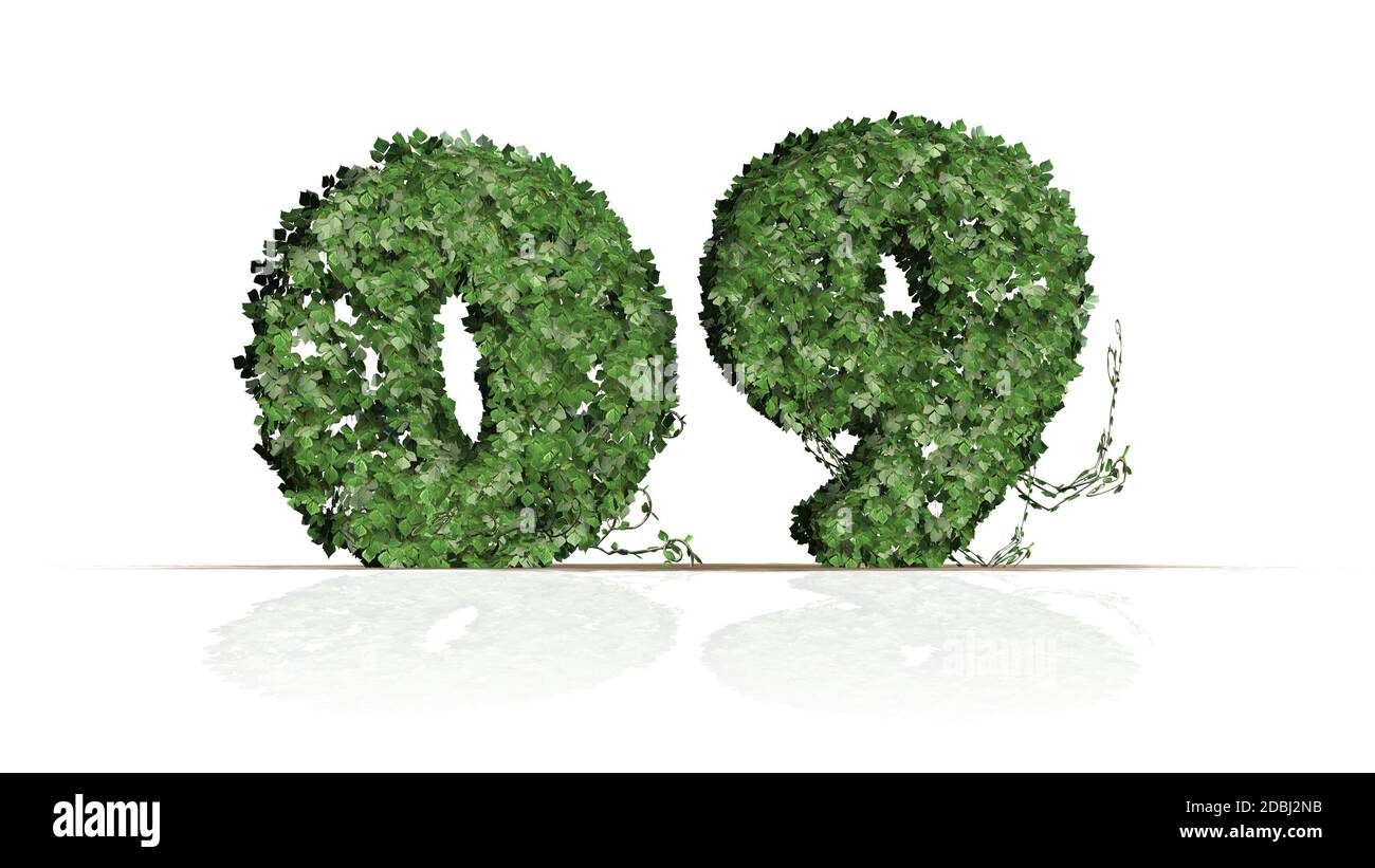 Number 09 created of green ivy leaves - isolated on a white background ...