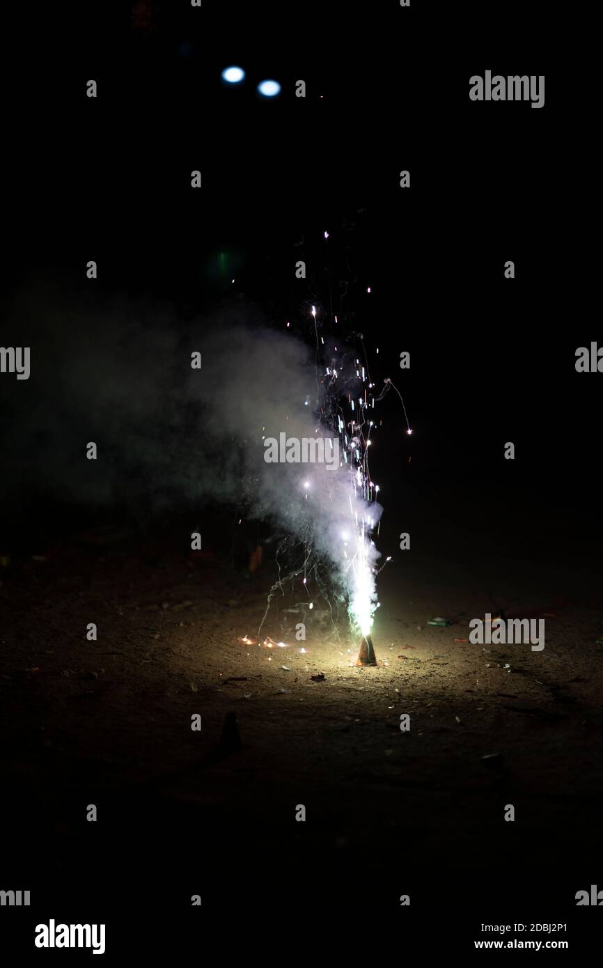 fire of cracker explosion on black background Stock Photo - Alamy