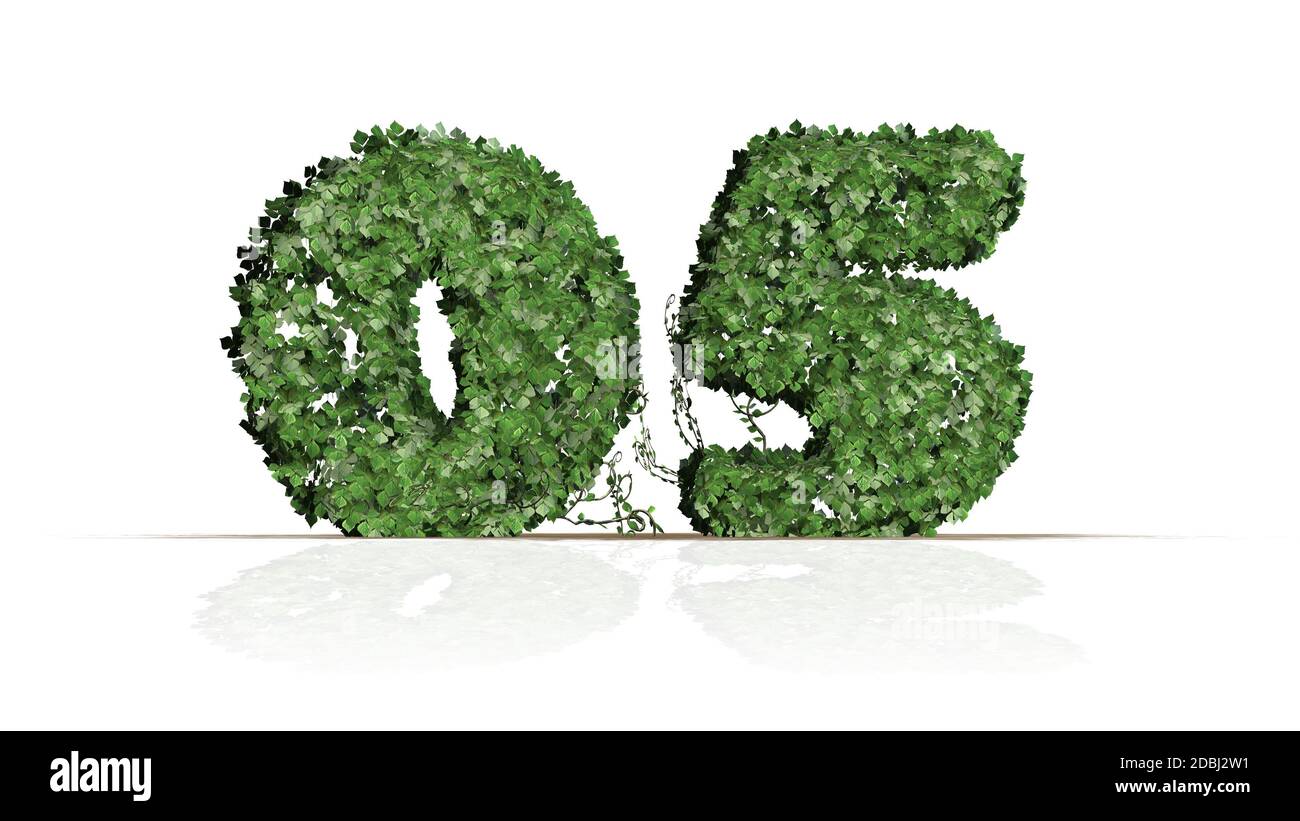Number 05 created of green ivy leaves - isolated on a white background ...
