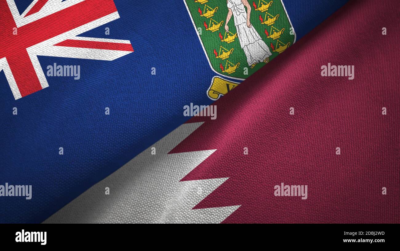 Virgin Islands British UK and Qatar two flags Stock Photo - Alamy
