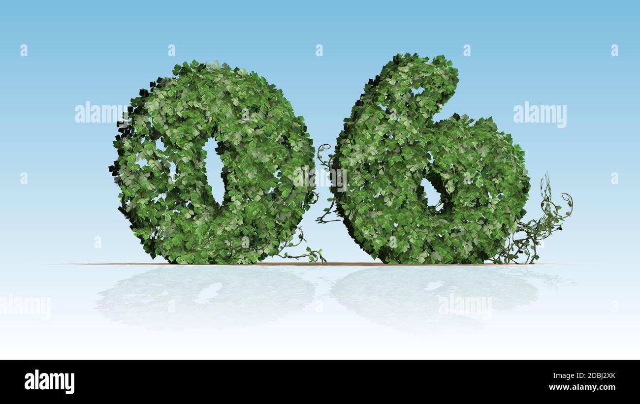 Number 06 created of green ivy leaves Stock Photo - Alamy
