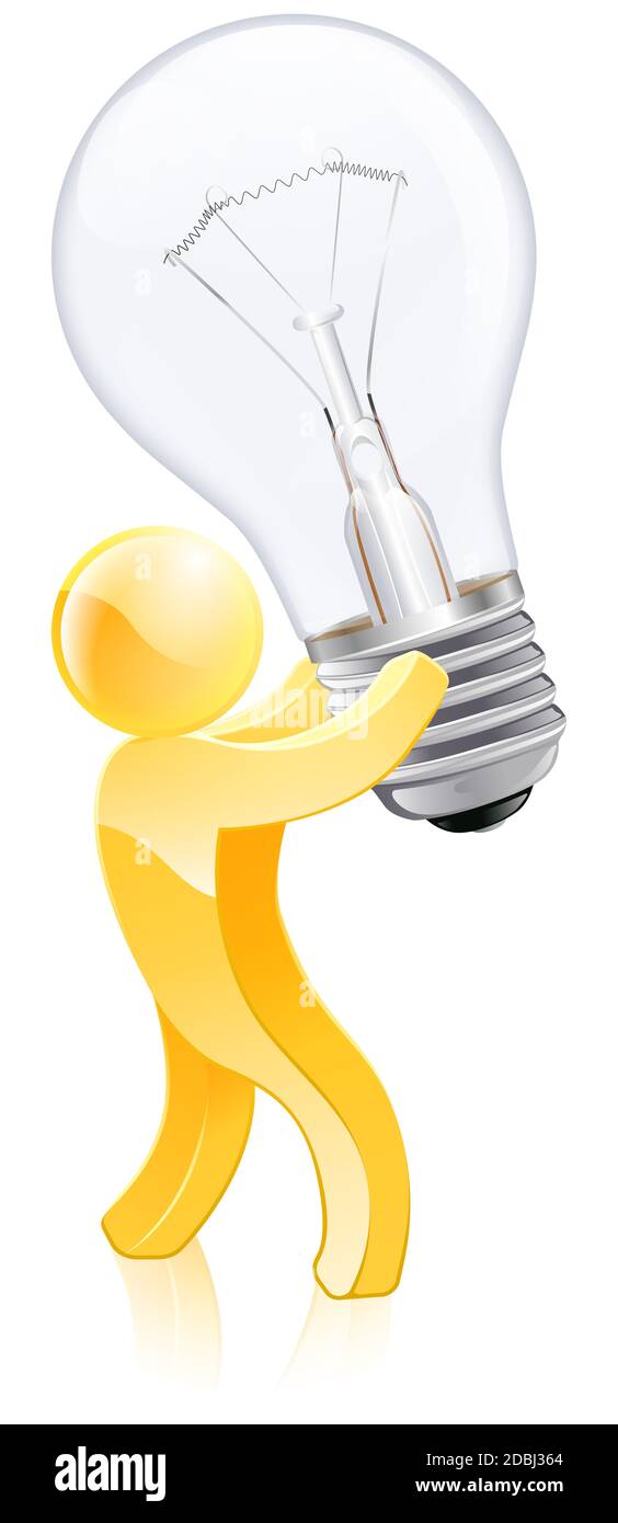 Person thinking lightbulb Cut Out Stock Images & Pictures - Alamy