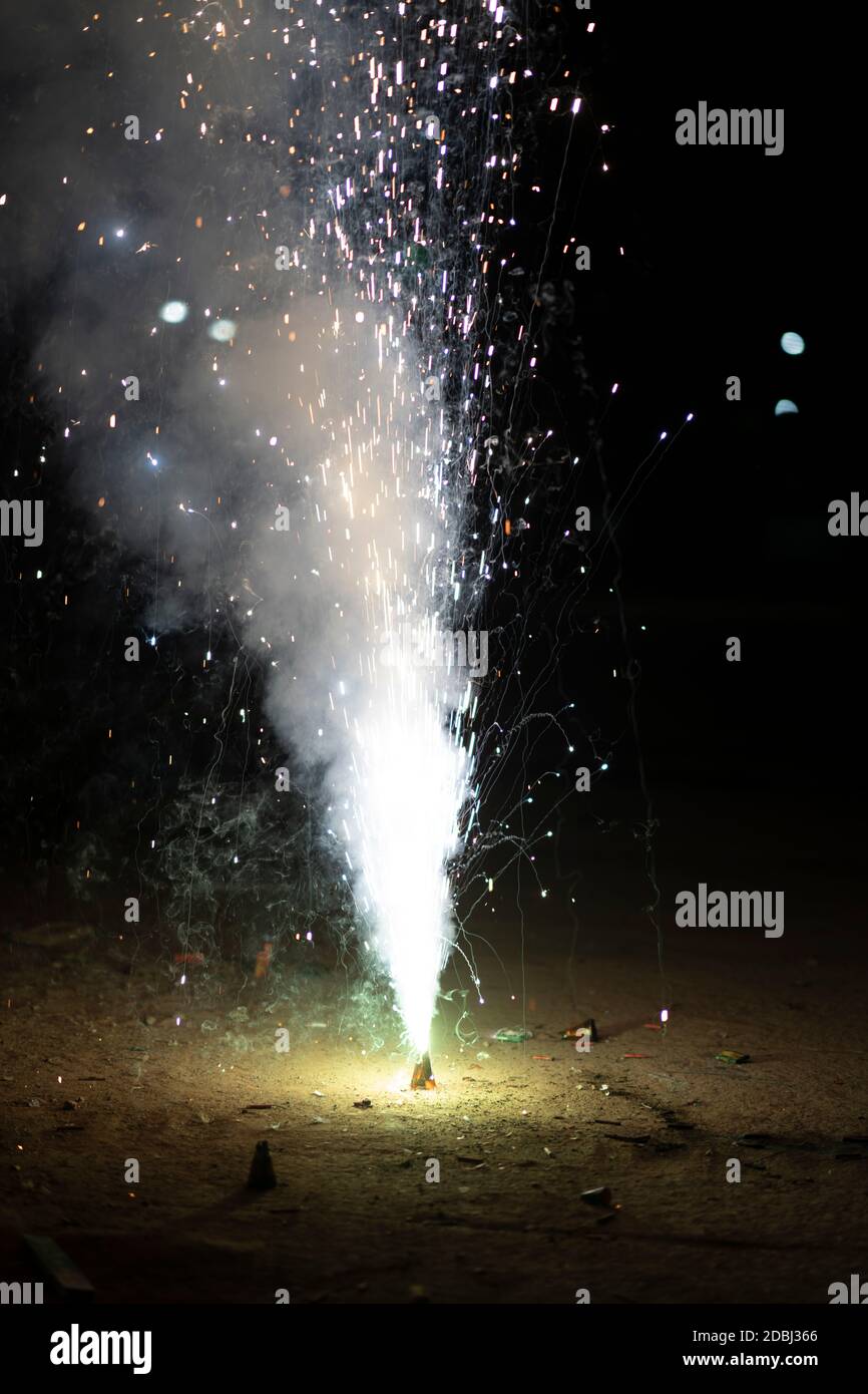 fire of cracker explosion on black background Stock Photo - Alamy